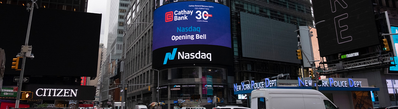Cathay General Bancorp celebrates Nasdaq anniversary | Cathay Bank